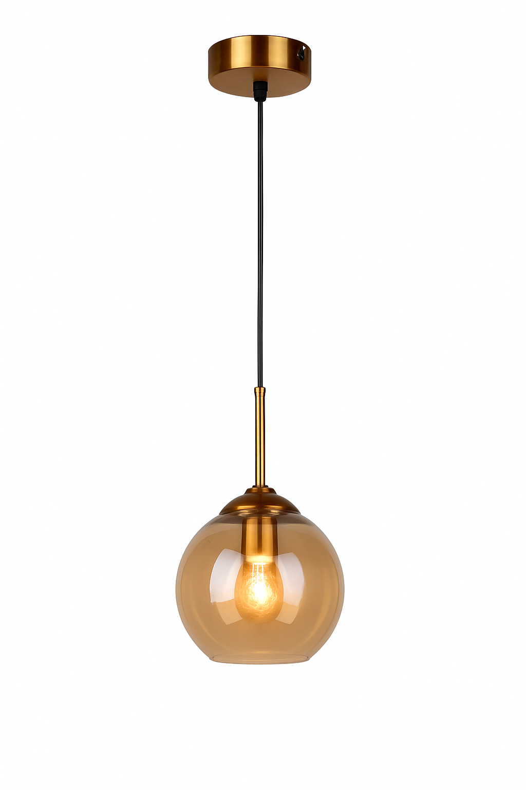 Luminária de Teto Pendente Vidro Âmbar Nice